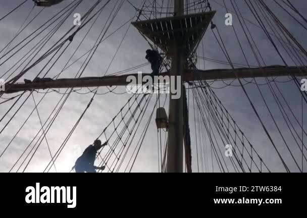 Man climbing mast sailing ship Stock Videos & Footage - HD and 4K Video ...