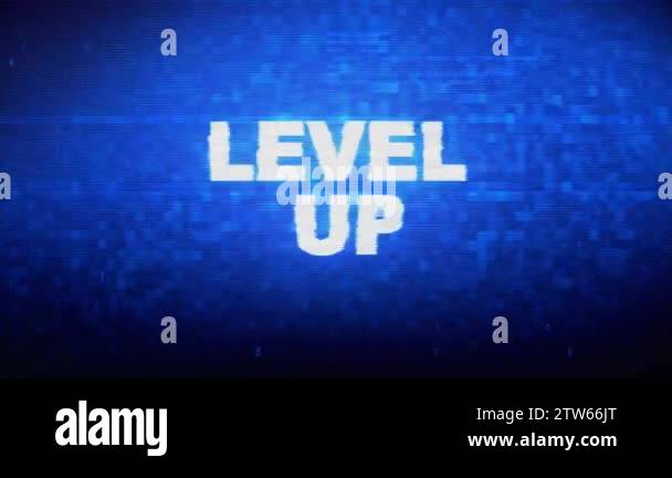 Level Up Text Digital Noise Twitch Glitch Distortion Effect Error ... Level Up Text Digital Noise Twitch Glitch Distortion Effect Error ...
