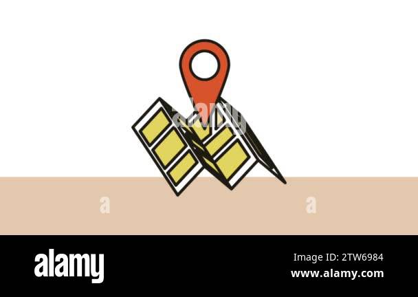 Paper map guide icon Stock Videos & Footage - HD and 4K Video Clips - Alamy