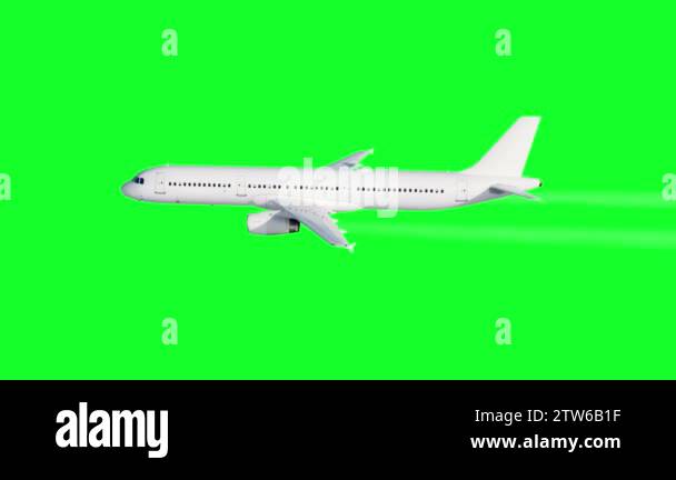 Passenger flying Plane animation. A condensation trail of an airplane ...