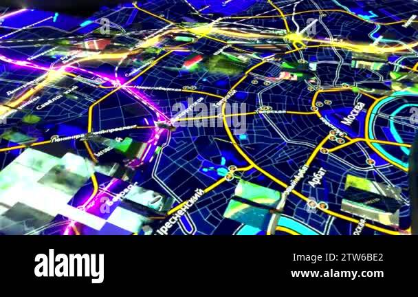Demonstration of animated city map with transport development plan ...