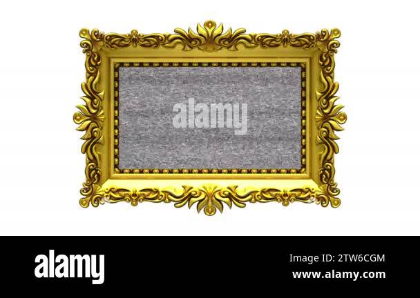 White background. Tv noise and green chroma key plays on the screen in ...