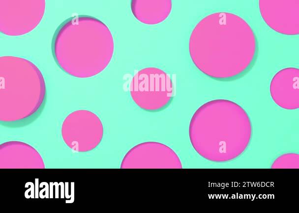 Violet circle 3d shapes geometric animation on turquoise pastel ...