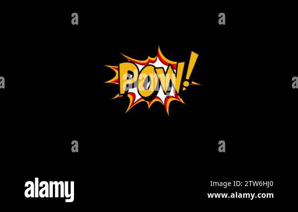 Comic strip speech bubble cartoon animation, with the words pow. Yellow ...