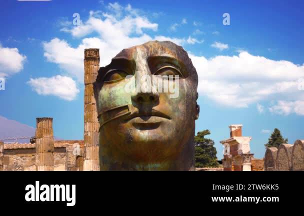 The city of Pompeii, destroyed in 79 BC. the eruption of Mount Vesuvius ...