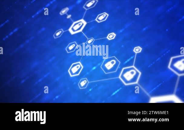 4K Abstract background hexagon shape with lock icon connection metaphor ...