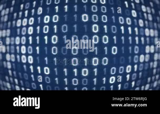 Technology gray background with animated strokes of binary code on ...