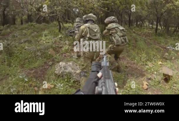 Weapon GoPro POV footage of a squad of Israeli commando soldiers during ...