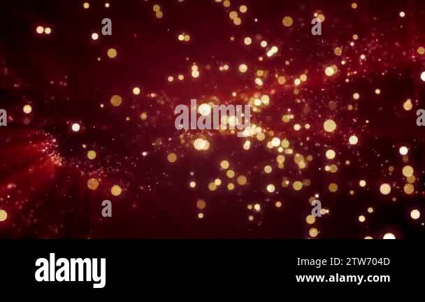 Particles red in motion with the Rays. Explosion star, energy burst ...