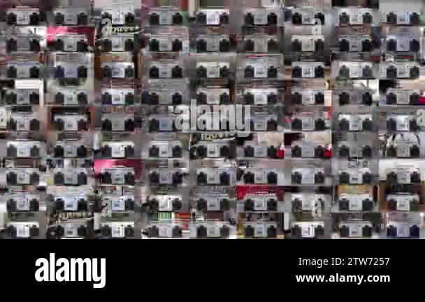 Vintage and retro ghettoblasters, boomboxes and radios with changing ...