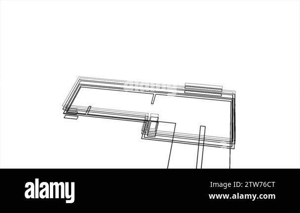 3D modern house model in the early stage of a project, constructing and ... 3D modern house model in the early stage of a project, constructing and ...
