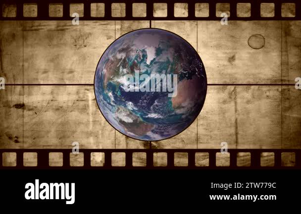 Animation of old negative film with plant earth from cosmos animation ...