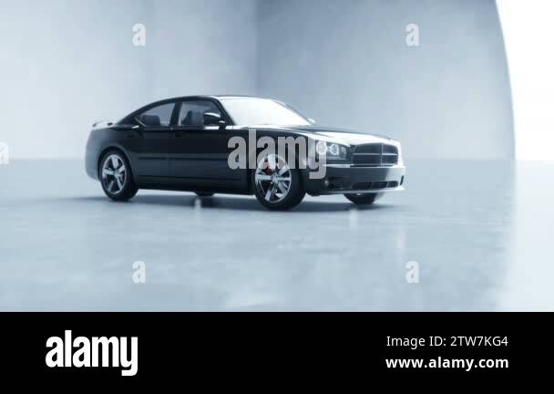 Black luxury car in studio. Realistic 4k animation Stock Video Footage ...