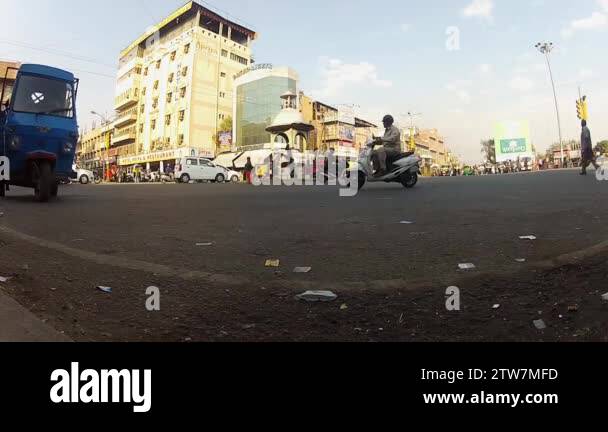 Indian road traffic scene Stock Video Footage - Alamy
