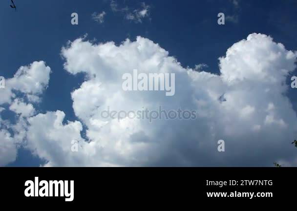 Clouds Running Across the Blue Sky, Timelapse of Vast Puffy Fluffy White Clouds, Sky Motion ...
