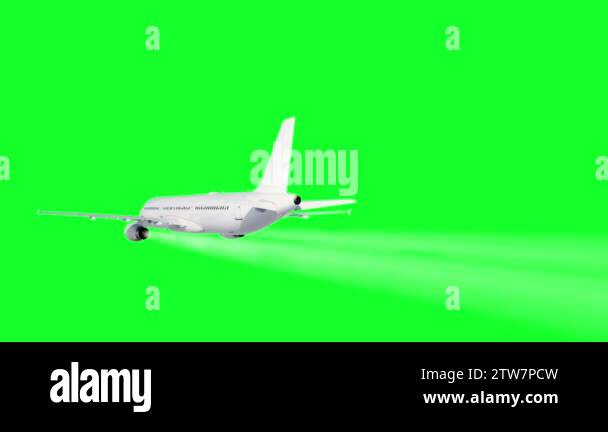 Passenger flying Plane animation. A condensation trail of an airplane ...