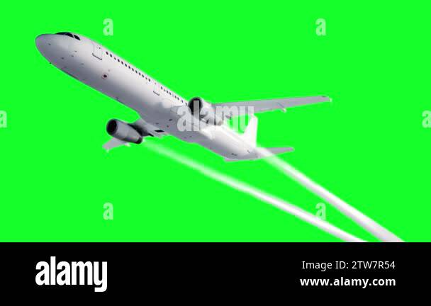 Passenger flying Plane animation. A condensation trail of an airplane ...