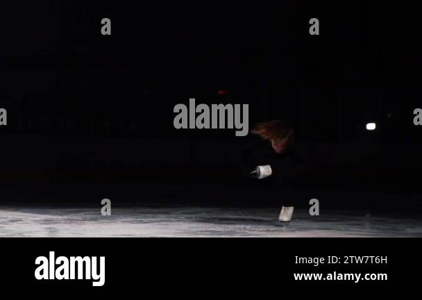 A professional little figure skater at the figure skating competitions ...