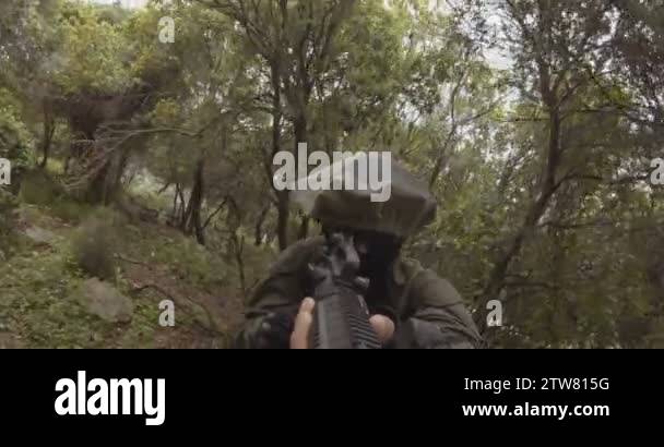 Weapon GoPro POV footage of a squad of Israeli commando soldiers during ...