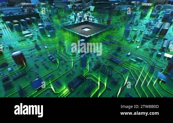 Processor Installation on the Motherboard Process with Green Lights ...