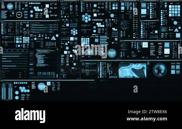 Light blue futuristic interface/Digital screen.Detailed abstract ...