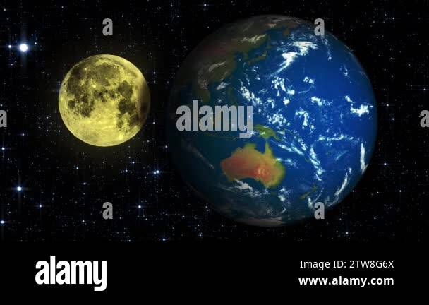 earth and moon aligned, lunar eclipse animation Stock Video Footage - Alamy
