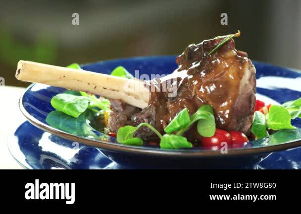 Braised lamb shank restaurant Stock Videos & Footage - HD and 4K Video ...