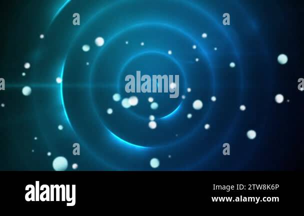 Digitally generated animation of bokeh lights glowing while blue ...