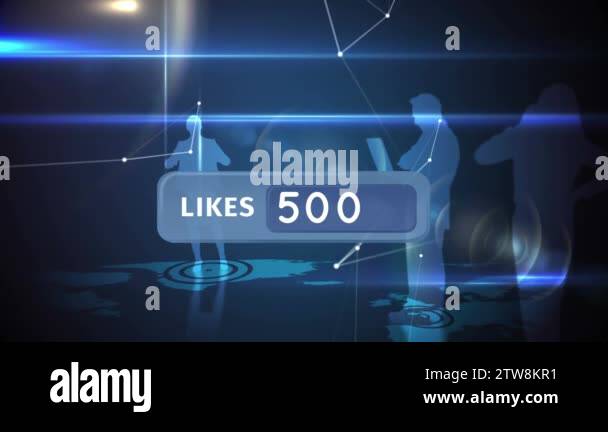 Digitally generated animation of a likes button with increasing numbers ... Digitally generated animation of a likes button with increasing numbers ...