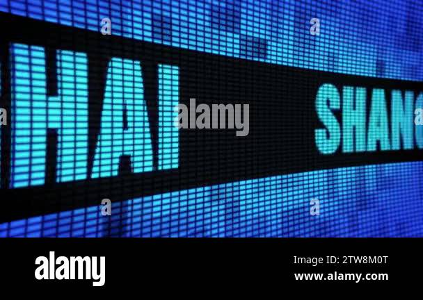 SHANGHAI Side Text Scrolling LED Wall Pannel Display Sign Board Stock Video Footage - Alamy