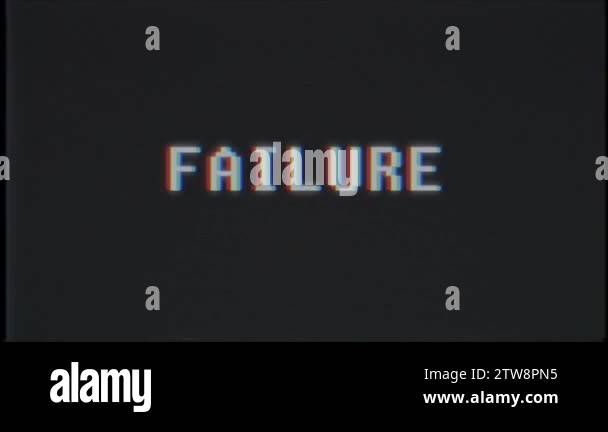 retro videogame FAILURE word text computer old tv glitch interference ...