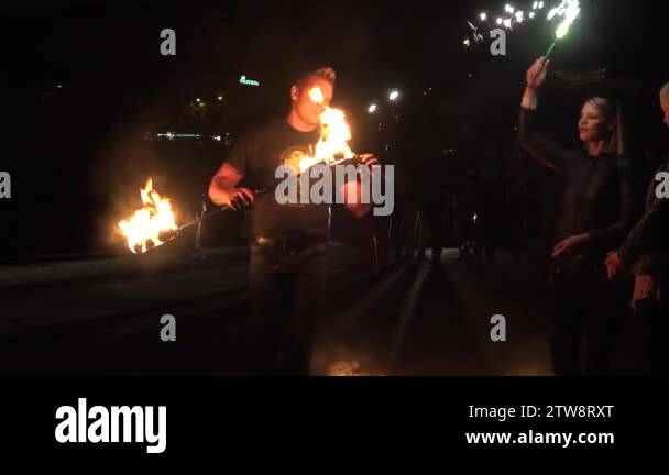 Woman circle fire cold flare Stock Videos & Footage - HD and 4K Video ...