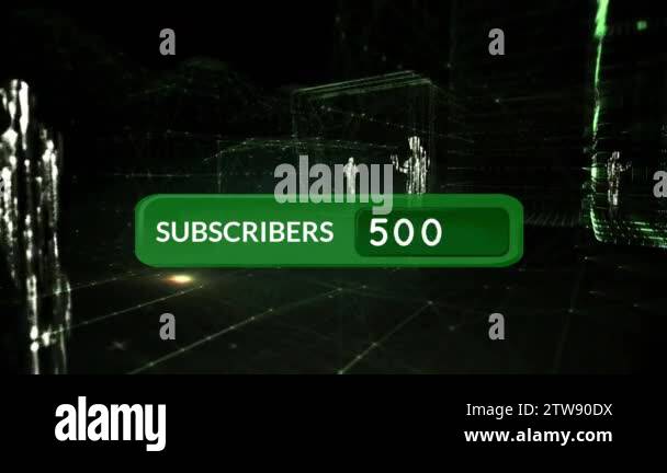 Digitally generated animation of a subscriber button with increasing ...