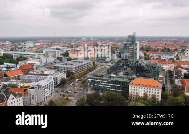 Hannover, Germany a birds-eye view. The combination of modern and ...