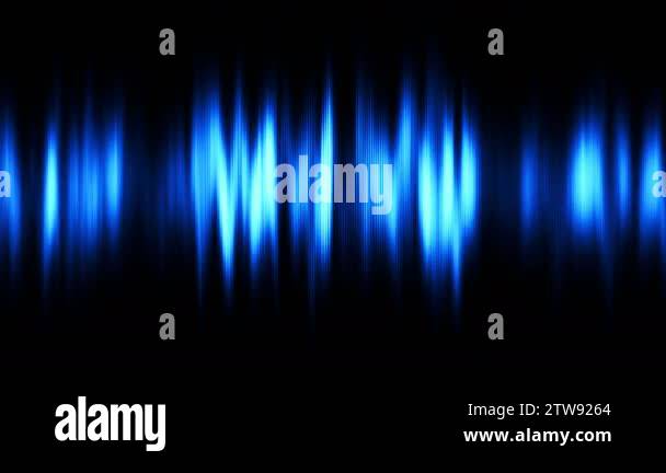 Abstract blue audio wave on black background. Seamless loop. 4K, UHD ...