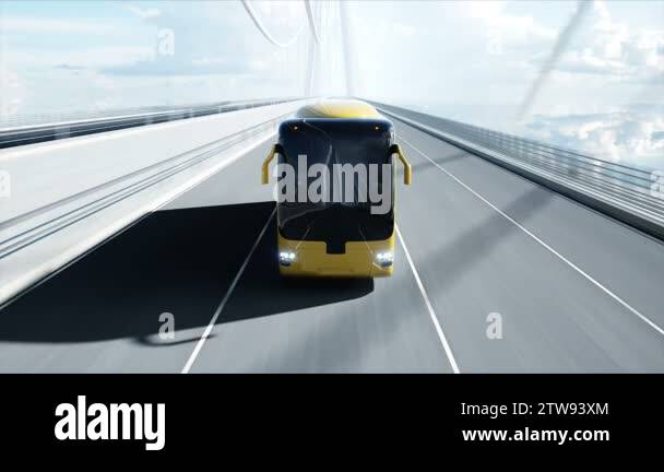 3d model of bus on bridge. Very fast driving. 4k animation Stock Video ...