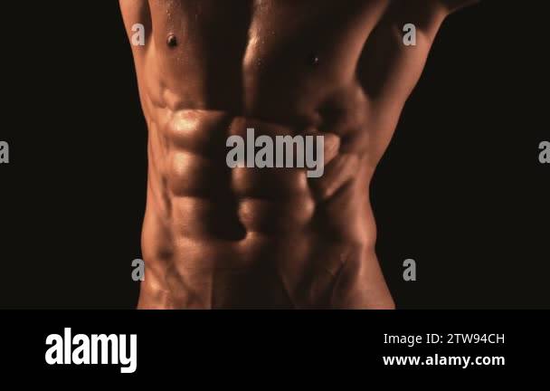 Sportsman, muscles, athlete man, triceps. Athletic caucasian, six pack ...