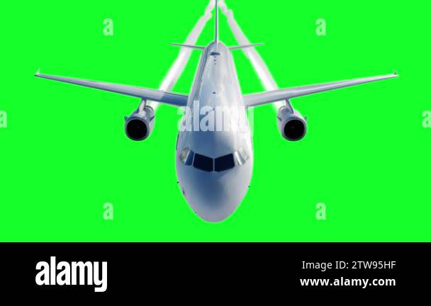 Passenger flying Plane animation. A condensation trail of an airplane ...