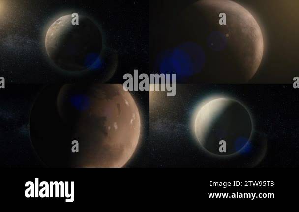 Set of animation planets and satellites of solar system. Clip ...