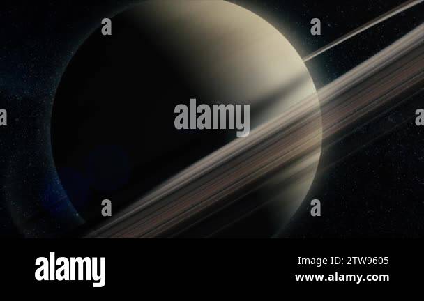 Close-up Fly-by of the Planet Saturn. Saturn animation. Planet Saturn ...