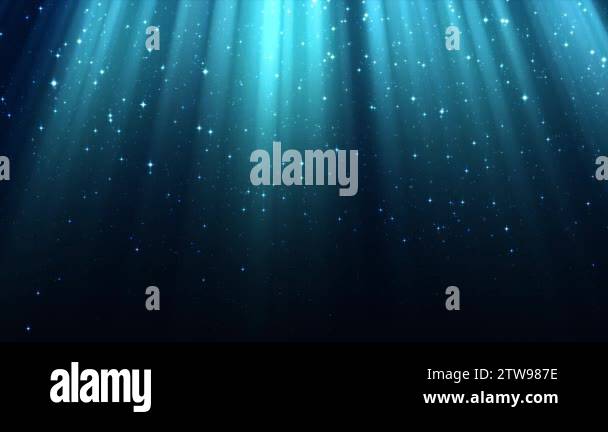 Blue background with rays of light, divine radiance, sparkles, night ...