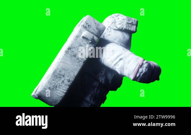 Dead zombie astronaut in space. Cadaver. Green screen. Realistic 4k ...