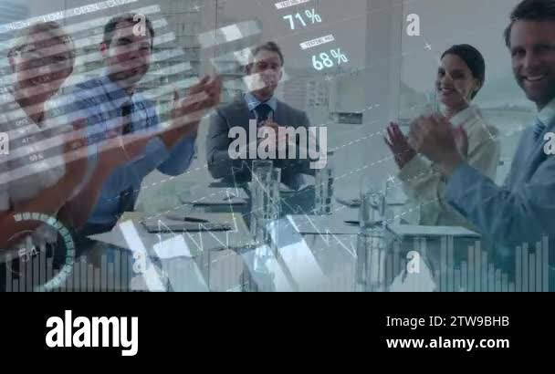 Digital composite of diverse business people clapping in a meeting ...