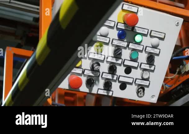 motion to control panel with blinking orange light closeup Stock Video ...