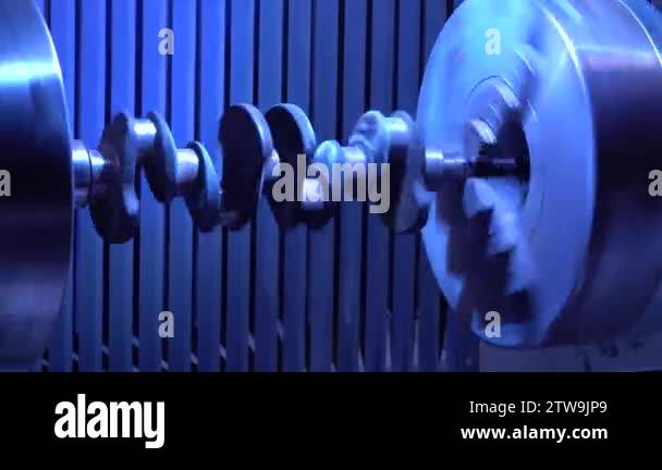 Crankshaft. Shaft rotates in the milling machine Stock Video Footage ...