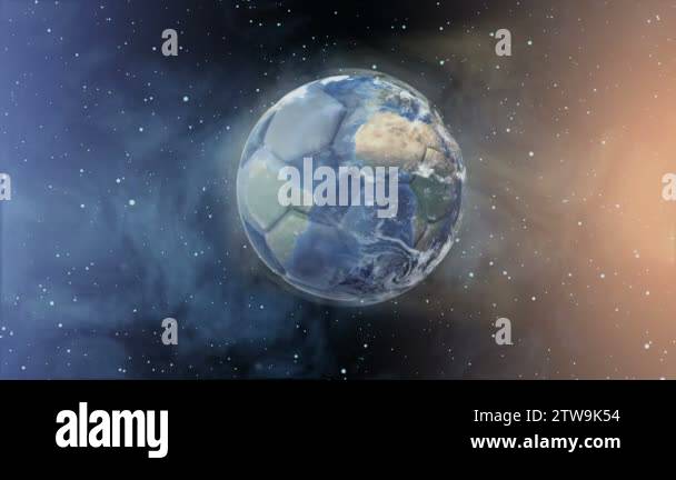 Soccer ball in the form of a planet in space,, maps and textures ...