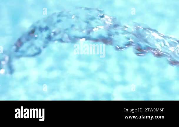 Pool Water Background Loop. 4k, close-up. water flows into the pool ...