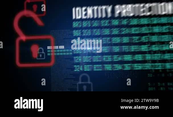 Cyber safety in internet. Concept seamless animation of security in ...