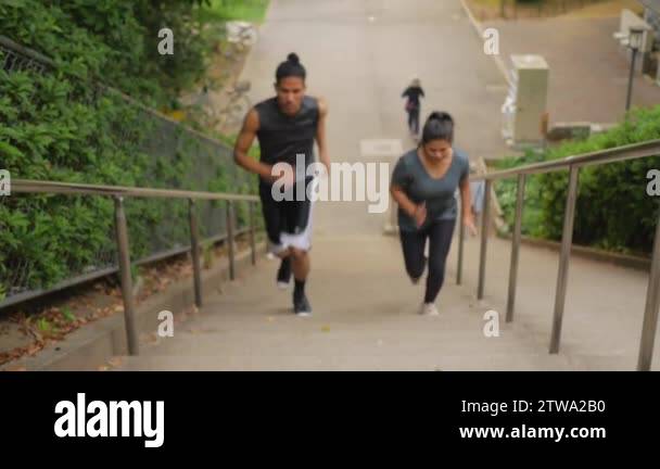 Two friends run up stairs Stock Videos & Footage - HD and 4K Video ...