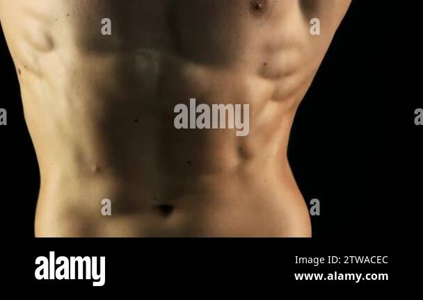 Shirtless male body with beautiful abs Stock Video Footage - Alamy